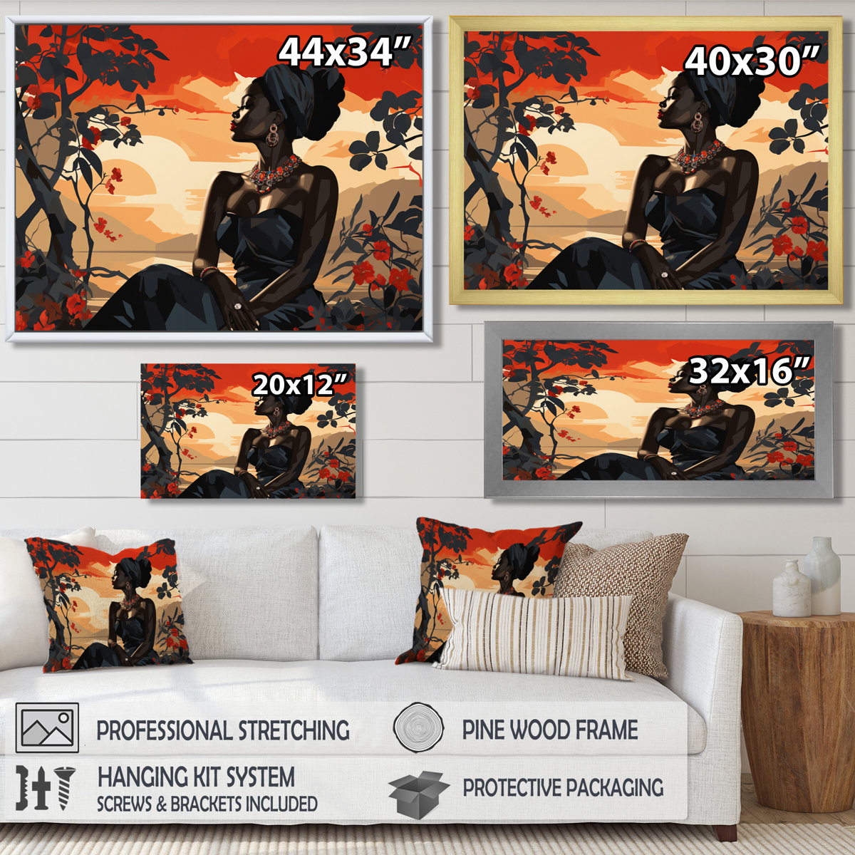 Mercer41 Gracious Afro Beauty By The Shore Retro - African American Woman Wall Art Print | Wayfair